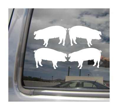 Lot of 4 - 3.5 inch Pig Swine Hog Farm Car Vinyl Decal Window Sticker ...