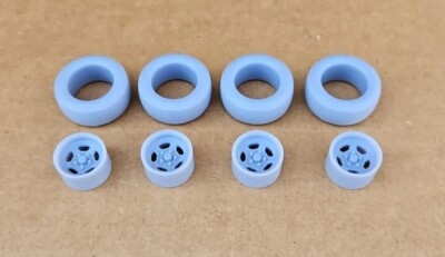 RESIN 3D PRINTED 1/25 BASSETT 5-SPOKE DIRT MODIFIED WHEELS, RIMS AND ...