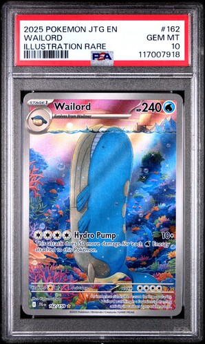 2025 POKEMON JTG EN-JOURNEY TOGETHER ILLUSTRATION RARE #162 WAILORD PSA ...