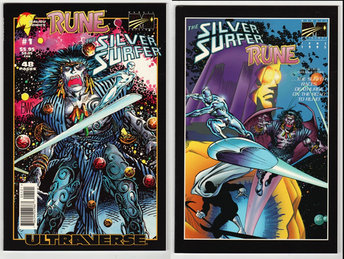 RUNE/SILVER SURFER FLIP BOOK #1 (9.6/NM+) MALIBU 1995 ADAM WARLOCK/SS ...