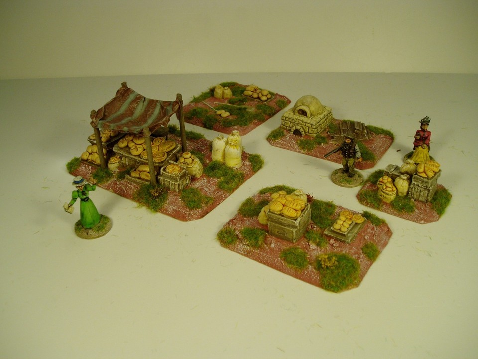 28MM MARKET STALL SET BAKERS BAKERY PAINTED COLONIAL SCATTER TERRAIN ...