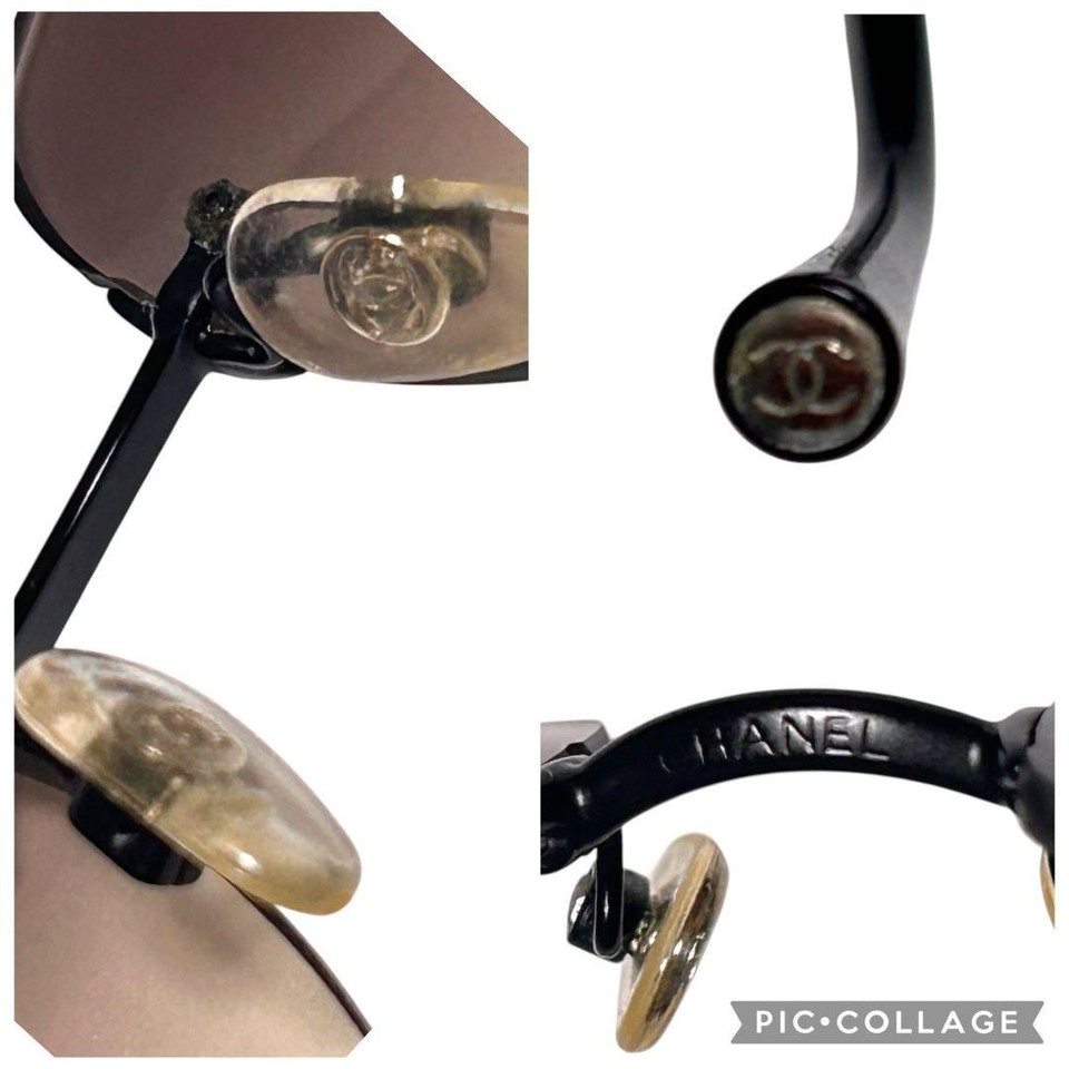 Chanel 4017-D Rimless Sunglasses Pink Brown Rhinestone Good With Case ...
