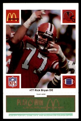 1986 McDonald's Football Green #47 Falcons Rick Bryan #77 NM *g1 | eBay