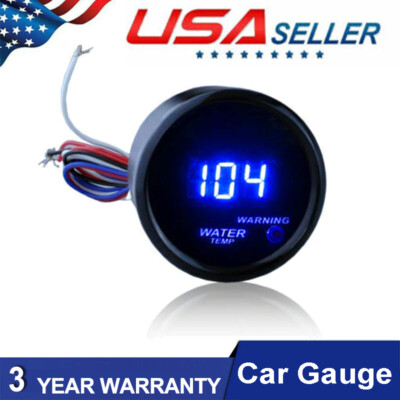 Blue Digital Readout Water Temp Gauge Car Universal Electric 104-245 ...