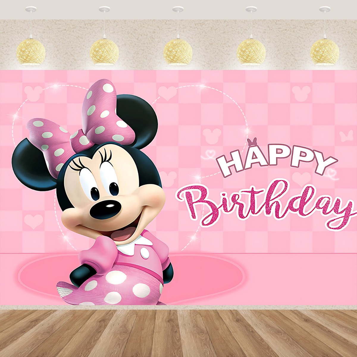 Minnie Mouse Pink Birthday Wallpaper