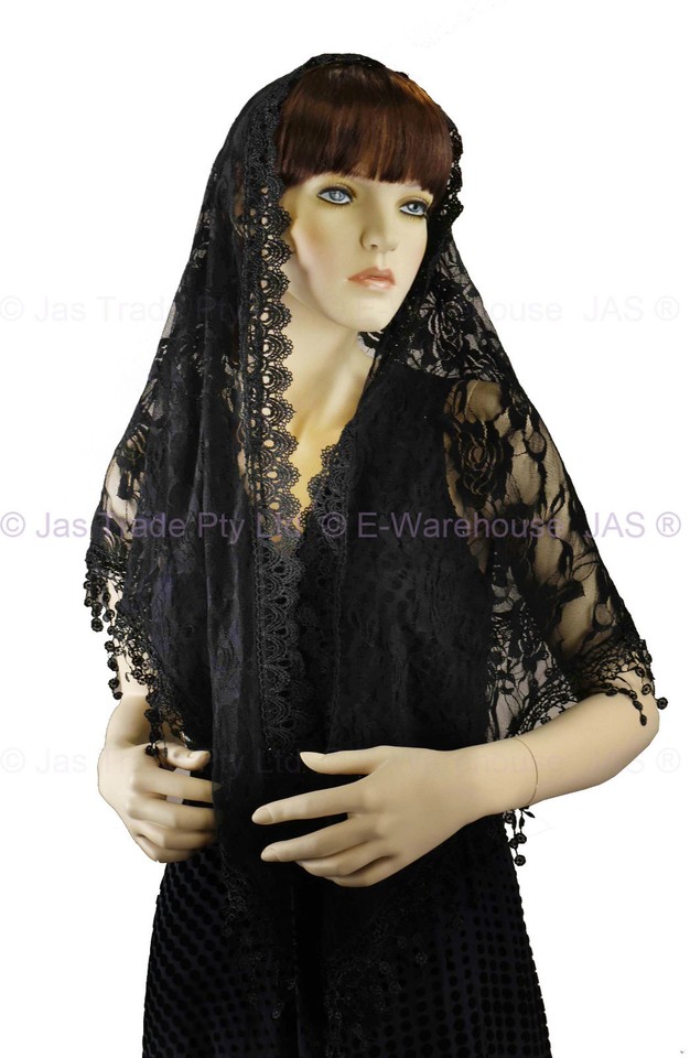 Triangle Lace Scarf Catholic Latin Mass Shawl Chapel Veil Mantilla ...