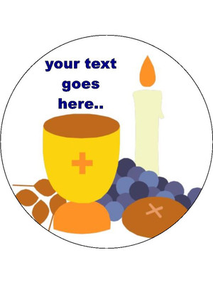 1st Holy Communion Catholic personalised wafer / Icing edible Round ...
