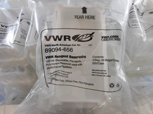 VWR 89094-656 Disposable Pipetting Reservoirs Sterile 100ml Qty 155 for ...