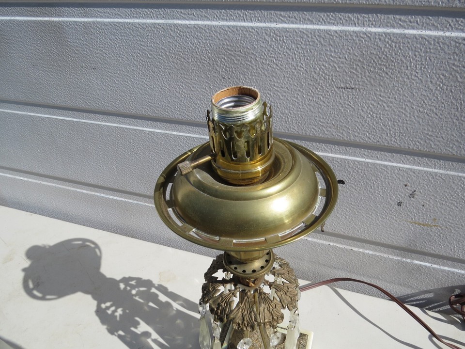 Antique astral lamp with antique Sandwicck Glass shade | eBay