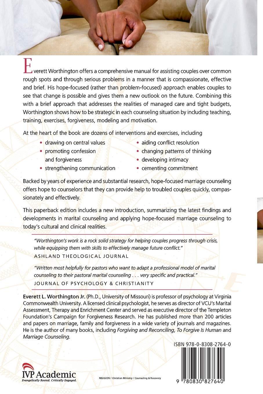 Worthington Jr Everett L Hope-Focused Marriage Counseli (UK IMPORT ...