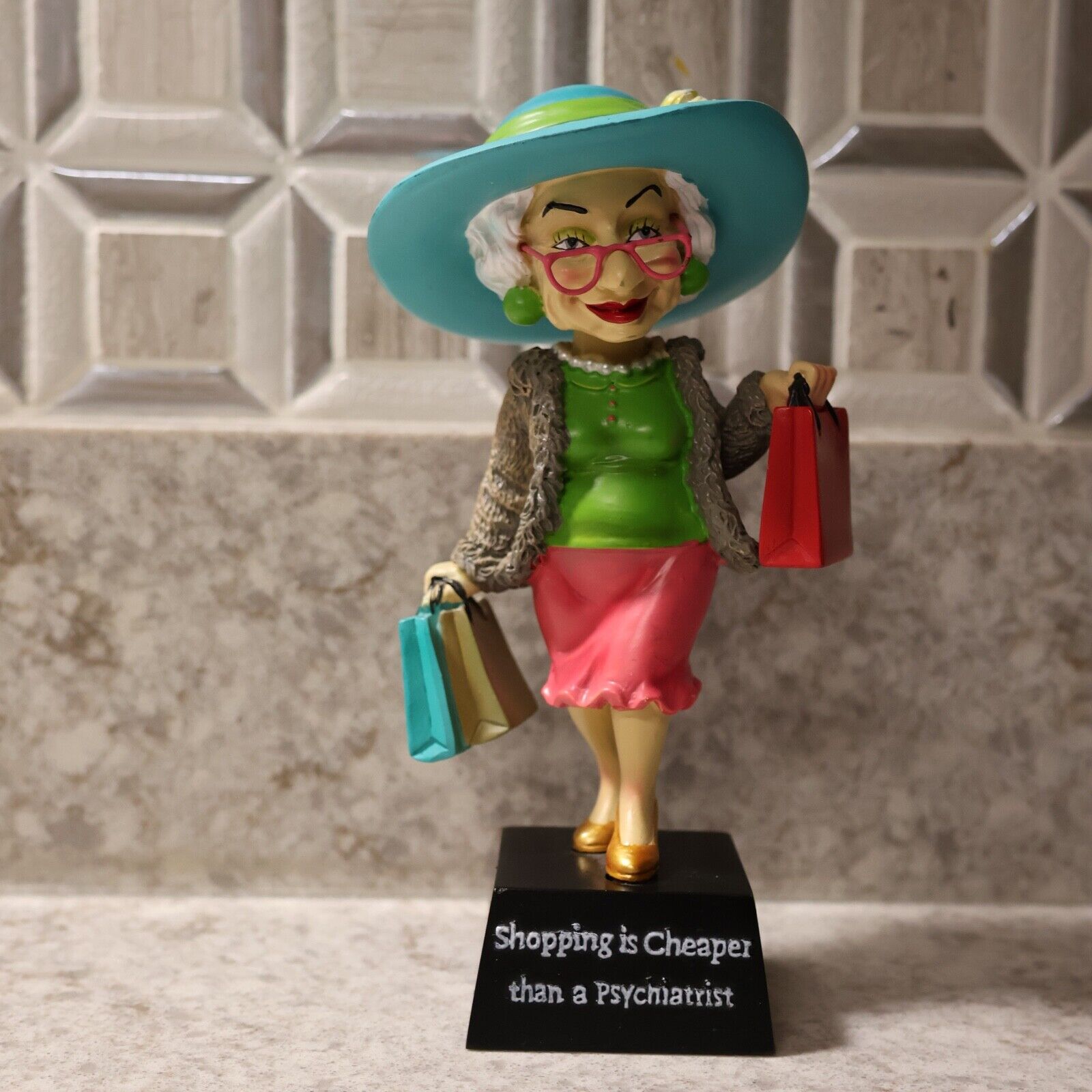 BIDDYS Senior citizen Figurine "Shopping is Cheaper" #12963 | eBay