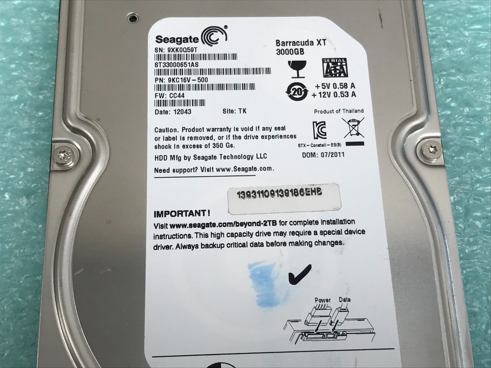 Seagate Barracuda XT ST33000651AS 3TB 7.2K 3.5" SATA Internal Hard ...
