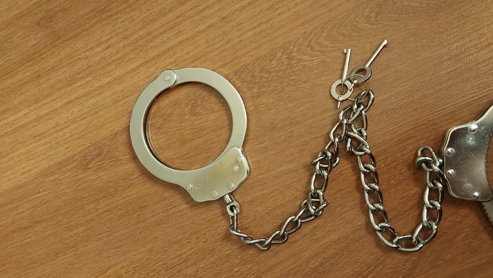 Steel Police Boot Leg Cuffs, Ankle Restraints, Irons Shackles | eBay