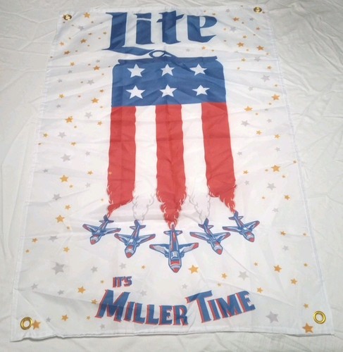 Miller Lite Flag Banner Tapestry 34 X 23.5 Inches Beer Man Cave | eBay