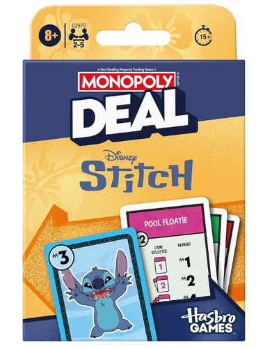 Monopoly Deal - Disney Stitch Card Game (RRP £11.99) *Brand New, Sealed ...
