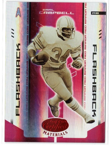 2004 Leaf Certified Materials - Flashback Earl Campbell #136 Mirror Red ...