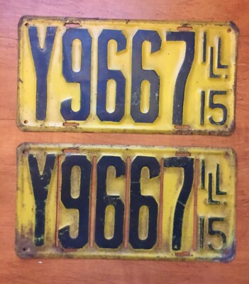license plates Illinois pair in original condition | eBay
