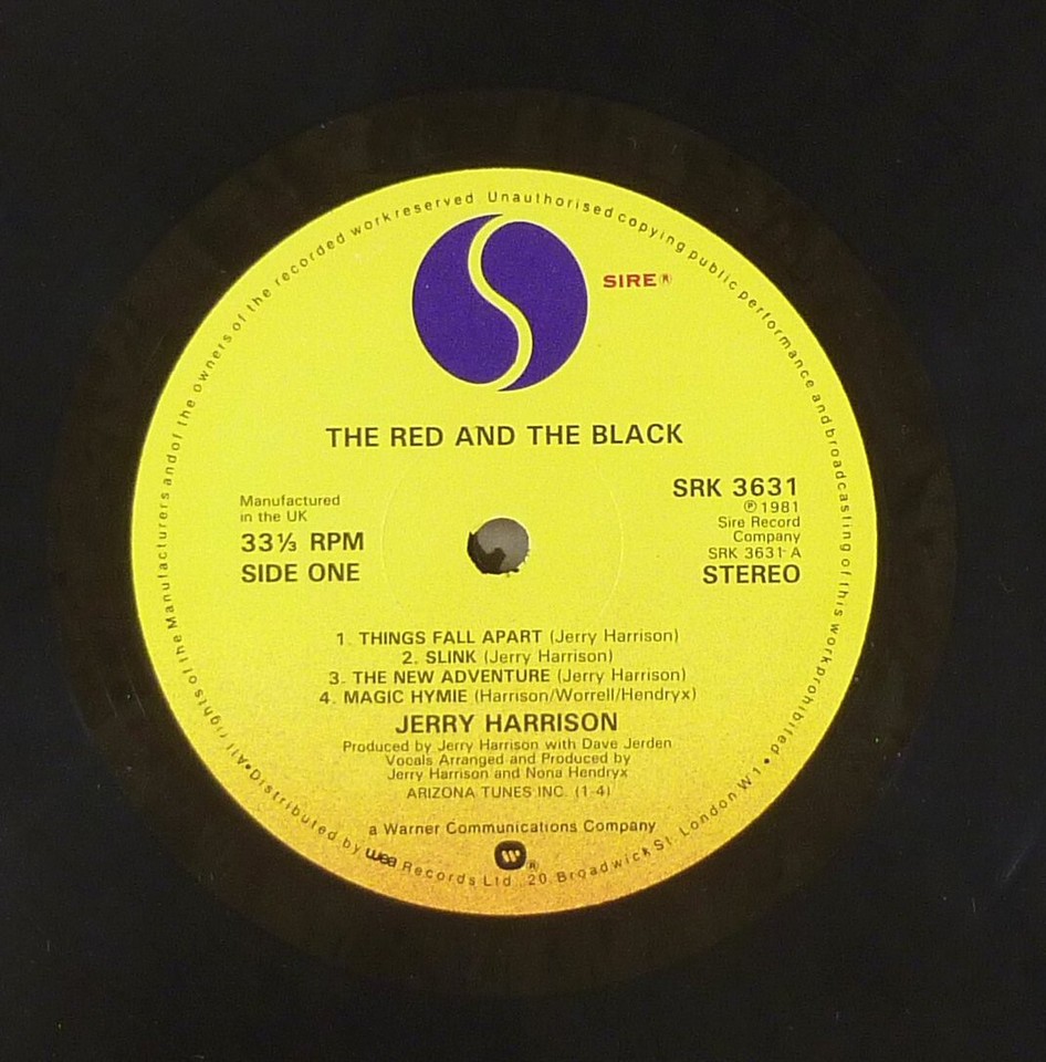 12 " LP Vinyl Jerry Harrison the Red And the Black - D238 H9 | eBay