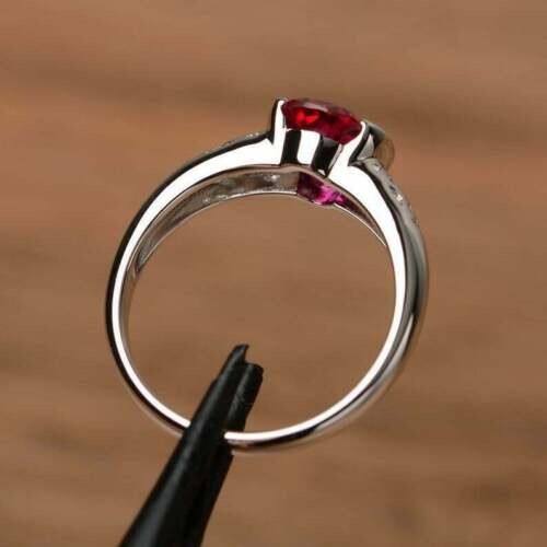 Sterling Silver Lab-Created 4.25 Ct Orange Ruby Gemstone Cluster Ring ...