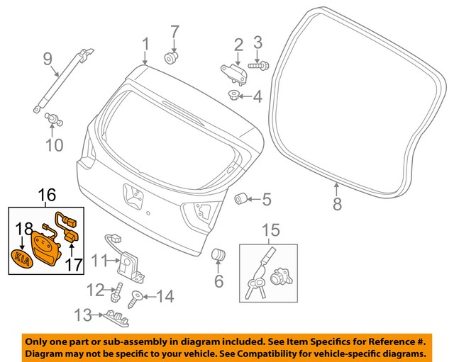 Genuine OEM Rear Trunk Handle 817201W220 for 2011-2017 Kia Rio for sale ...