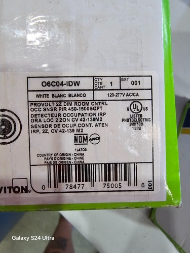 Leviton ProVolt O6C04-IDW 22 DIM Room Controller OCC Sensor O6C04 Pro ...