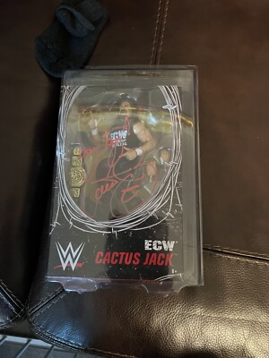 Signed ECW Cactus Jack WWE Mattel Elite Action Figure New Ringside Mick ...
