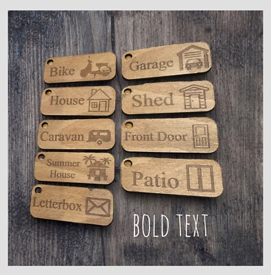 House Key Tags, Handcrafted Wooden House Key Fob House Keyrings With ...