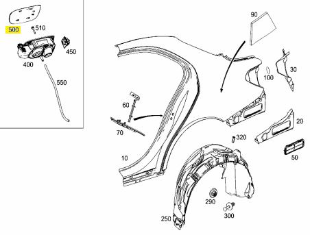Genuine Mercedes-Benz 2015-2020 C-Class Primer Black Fuel Door ...