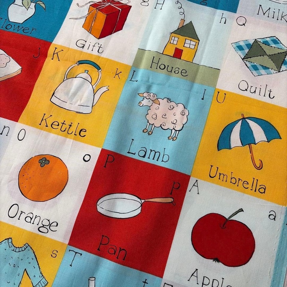 Alexander Henry Alphabet Fabric 2002 ABC Print 110×50cm USA Cotton ...