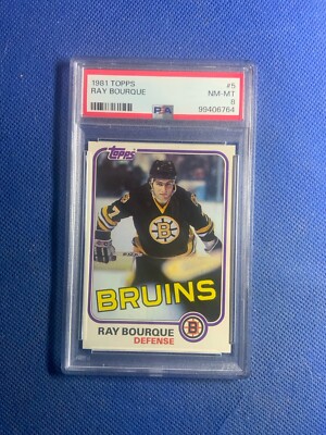 1981-82 Topps #5 Ray Bourque PSA 8 Graded Hockey Card NHL 1981 1982 ...