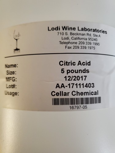 Citric Acid - 1 LB Bag, Lodi Wine Labs 742436714969| eBay