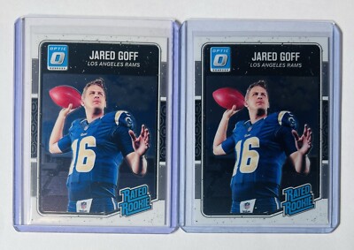 Jared Goff Rookie Lot #172 RC Lot (2) Mint Condition RCs 2016 Donruss ...