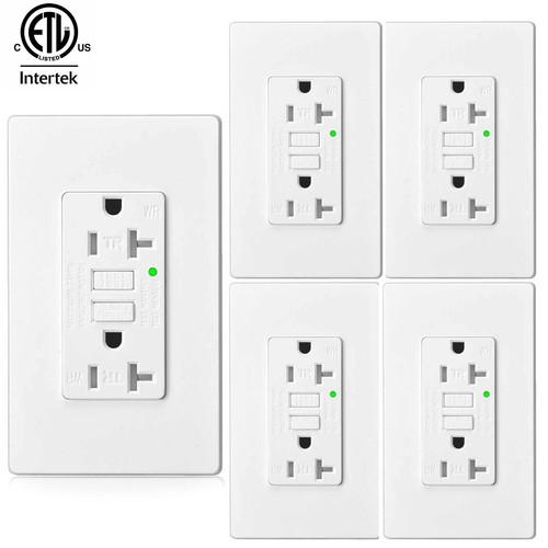 Self-Test 20A GFCI Wall Outlet Receptacle TR WR Weather Resistant ETL ...