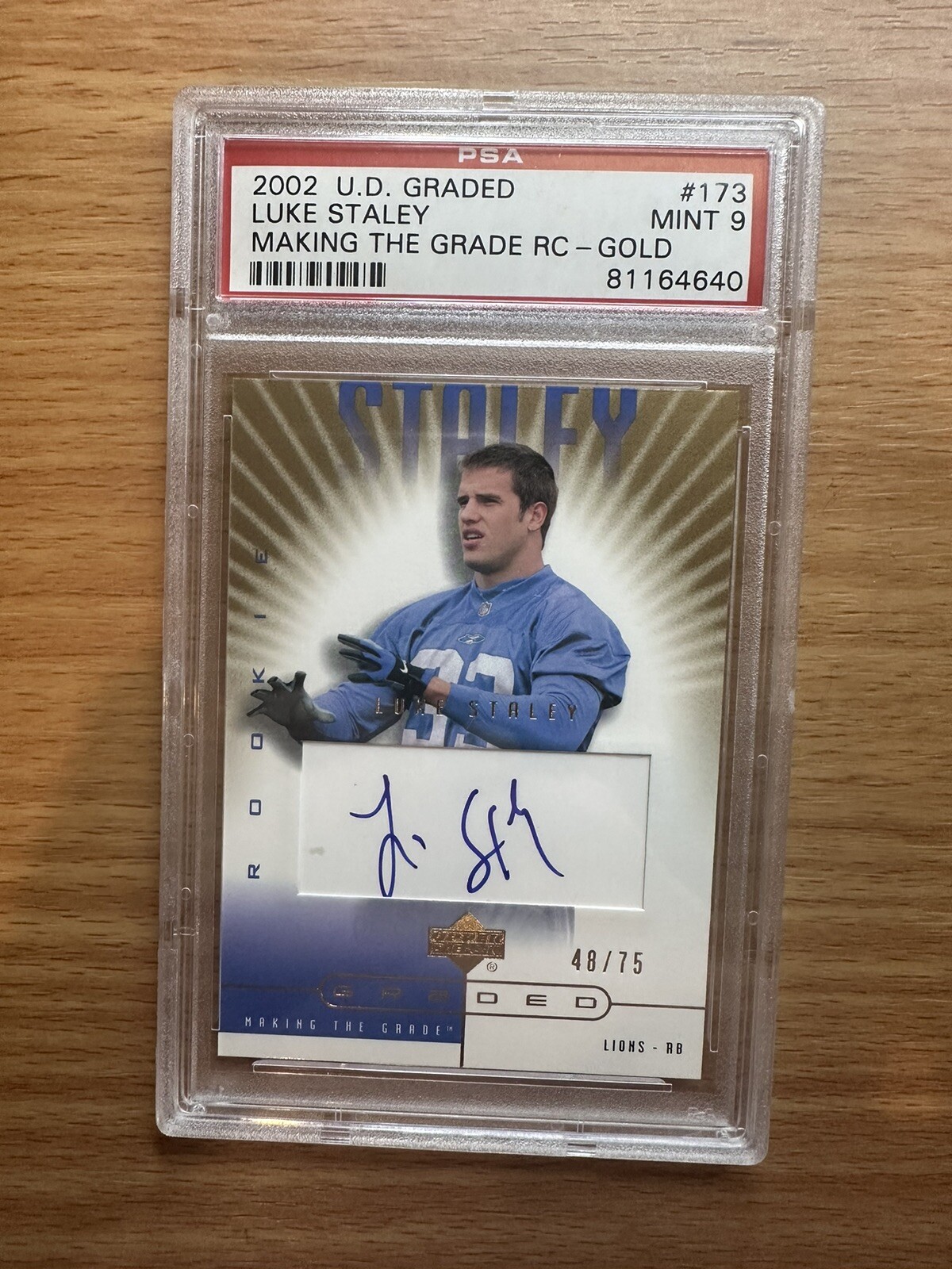 Luke Staley - 2002 UD Graded Rookie Autograph RC Auto #173 /75 SP PSA 9 ...