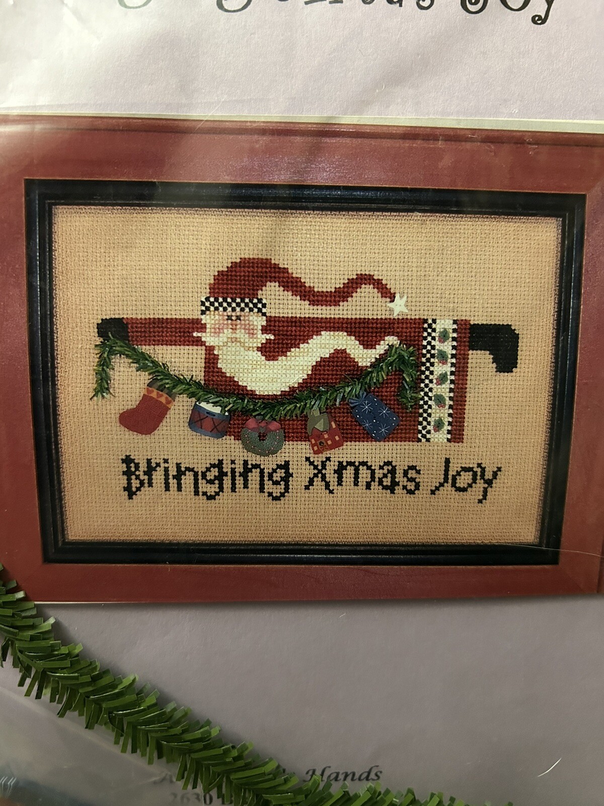 2 Cross Stitch Charts FANCI THAT Folk Art Santa BECKY BOO'S Bringing ...