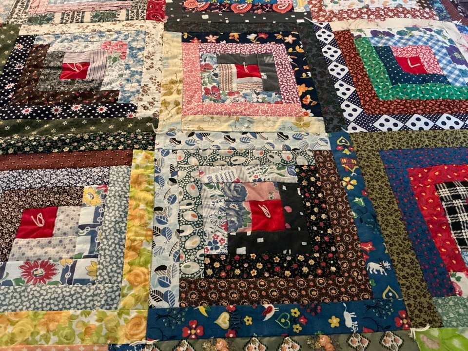 Vintage Handmade Patchwork Quilt, Design With Rectangles 74” x 92” | eBay