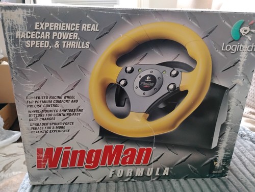 Logitech WingMan Formula Yellow Steering Wheel and Pedals | eBay