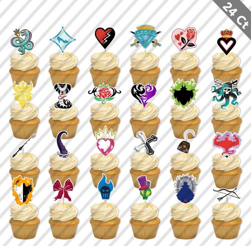 Descendants 4 The Rise of Red Symbols Apple Cupcake Topper Favor Party ...