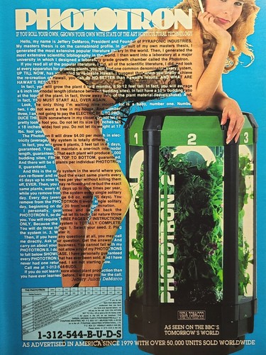 Phototron 2 Grow Your Own Indoor Apparatus Vintage Print Ad 1988 **See ...