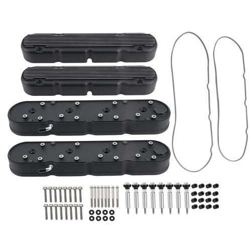 Aluminum finned Valve Covers w/ Coil Mounts & Cover For LS Engines ...