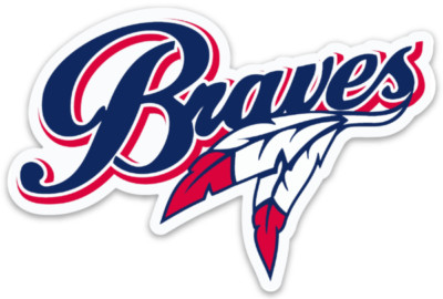 Atlanta Braves Name Monogram Feather Logo Type MLB Baseball Die-Cut ...