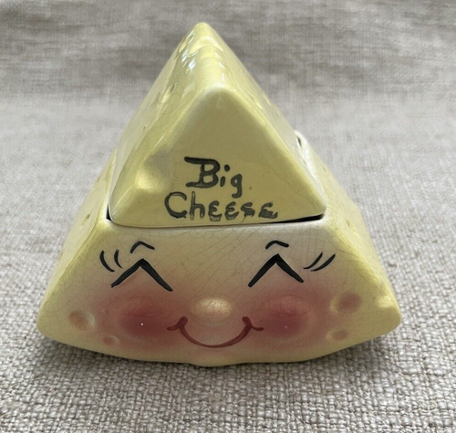 Vtg DeForest Anthropomorphic Yellow Big Cheese Face Condiment Jar 1950s ...