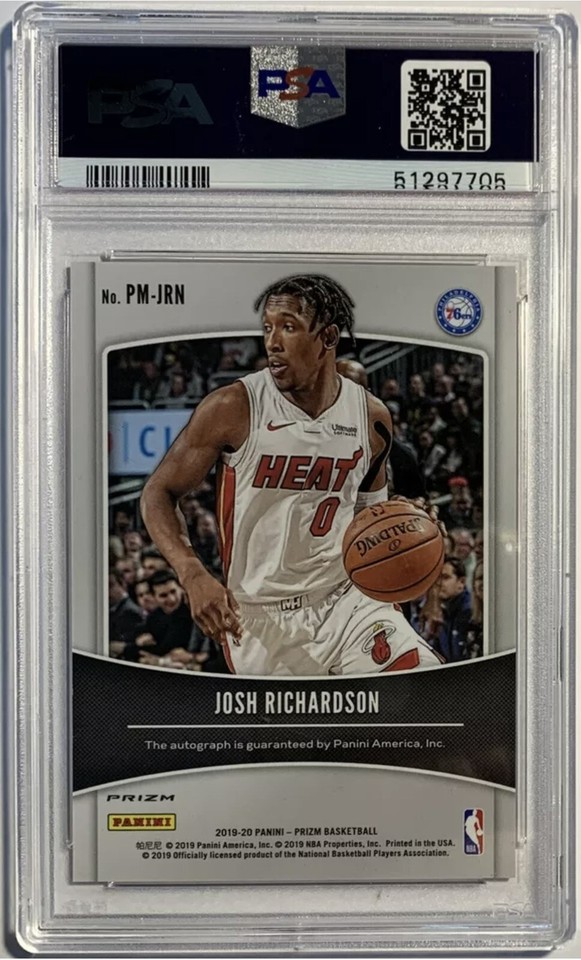 2019 Panini Prizm Josh Richardson Penmanship AUTO ORANGE ICE PSA 9 MINT ...