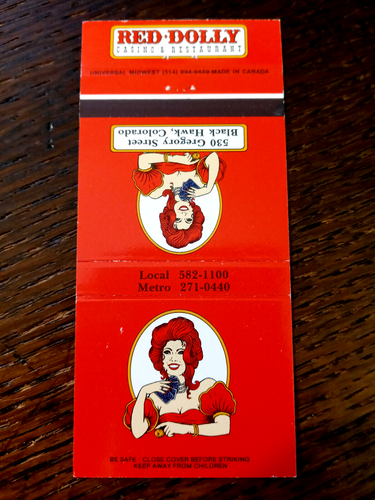 Vintage Matchbook: Red Dolly Casino & Restaurant, Black Hawk, CO | eBay