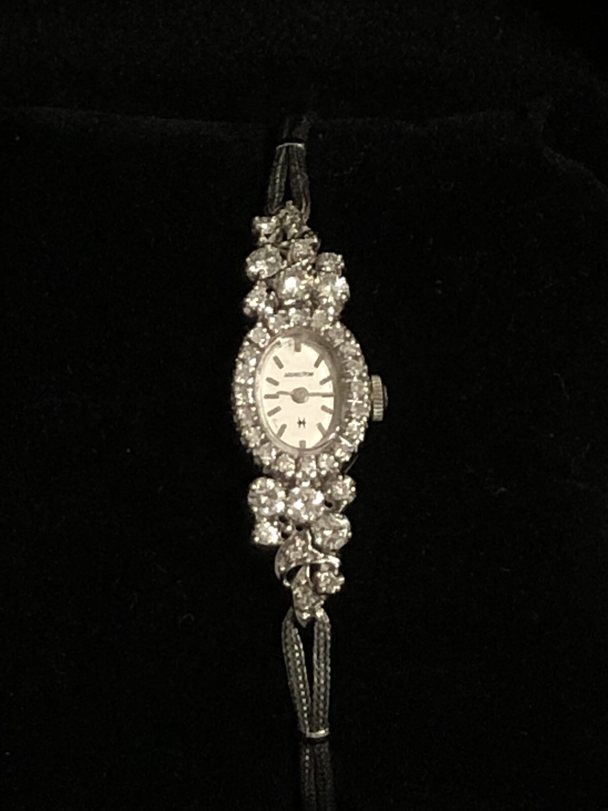 Hamilton Ladies Antique Diamond Cocktail Watch, 1940's 2CT, 14K White ...