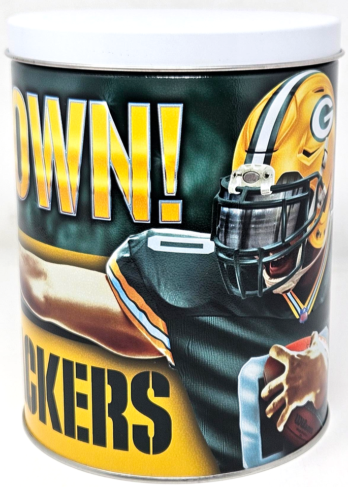 1st Down! Green Bay Packers NFL Football Tin Popcorn Bucket Metal ...