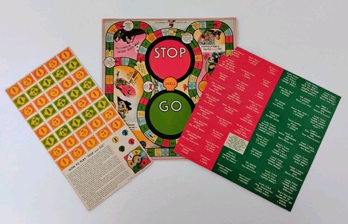 Vintage 1936 Shell Gas Stop Go Paper Toy Advertsing Board Game | eBay