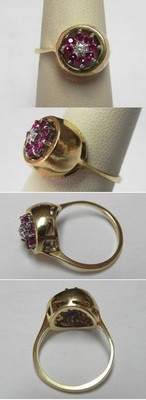 C444 Vintage 14K YG Ladies Ruby & Diamond Ring, Size 5.75 | eBay