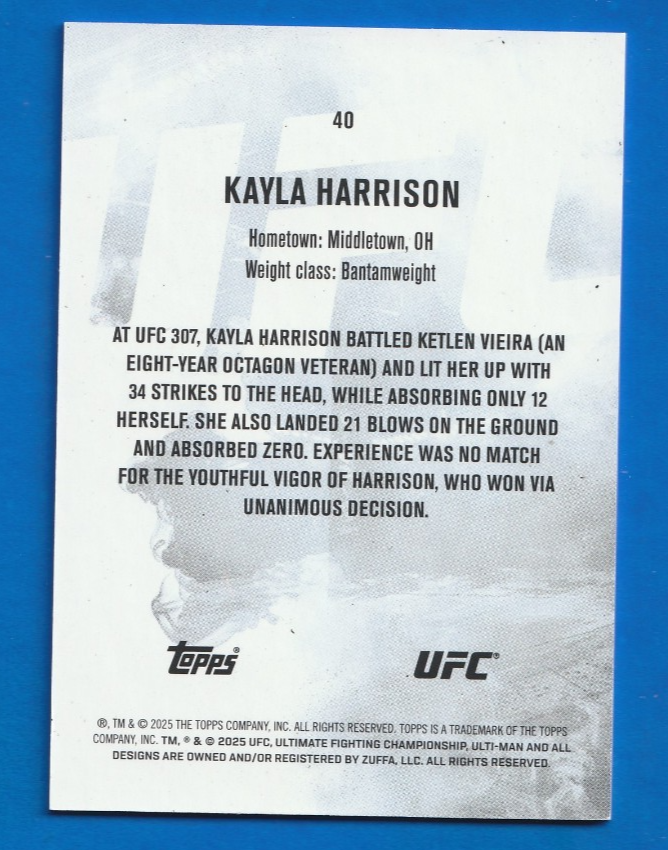 2025 Topps UFC Knockout KAYLA HARRISON BASE BRONZE FOIL /299 | eBay