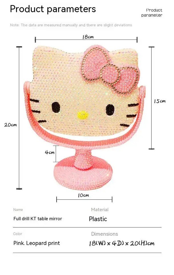 HELLO KITTY SANRIO RHINESTONE BLING CRYSTAL VANITY MIRROR KAWAII Y2K ...